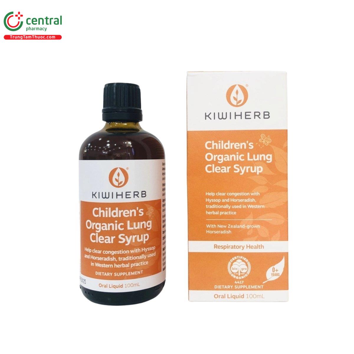 Siro Children's Organic Lung Clear Syrup KiwiHerb - Long đờm giảm ho