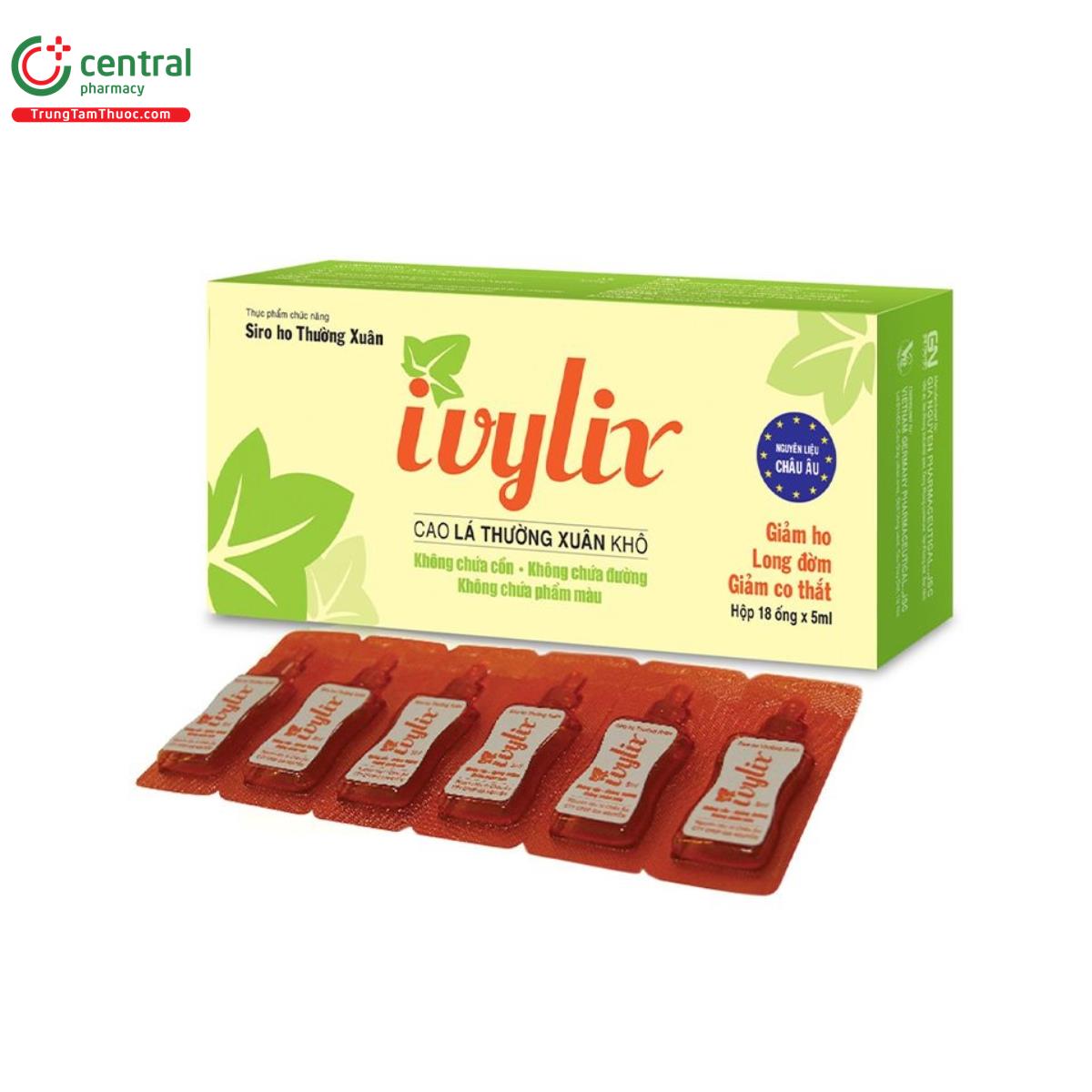 Thuốc Siro Ivylix - Hỗ trợ giảm ho, long đờm khi cảm lạnh, dị ứng