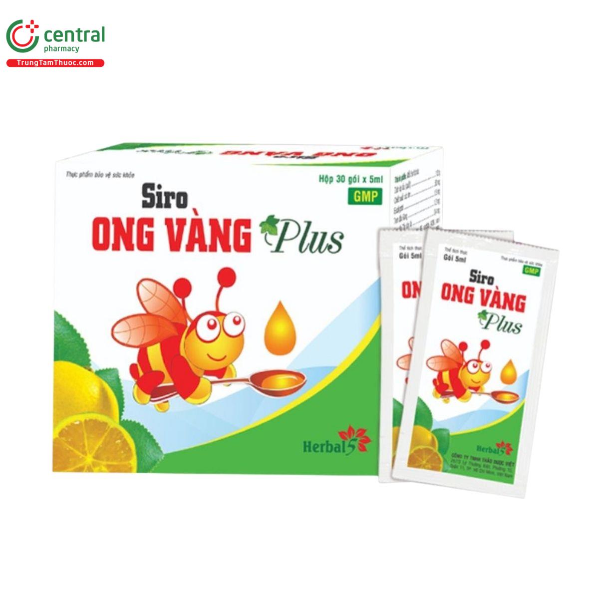 Thuốc Siro Ong Vàng Plus hỗ trợ giảm ho, giảm đờm, đau rát họng