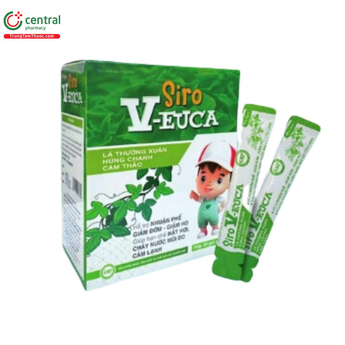 Thuốc Siro V-Euca (Hộp 20 gói) giảm ho, long đờm, giảm đau họng
