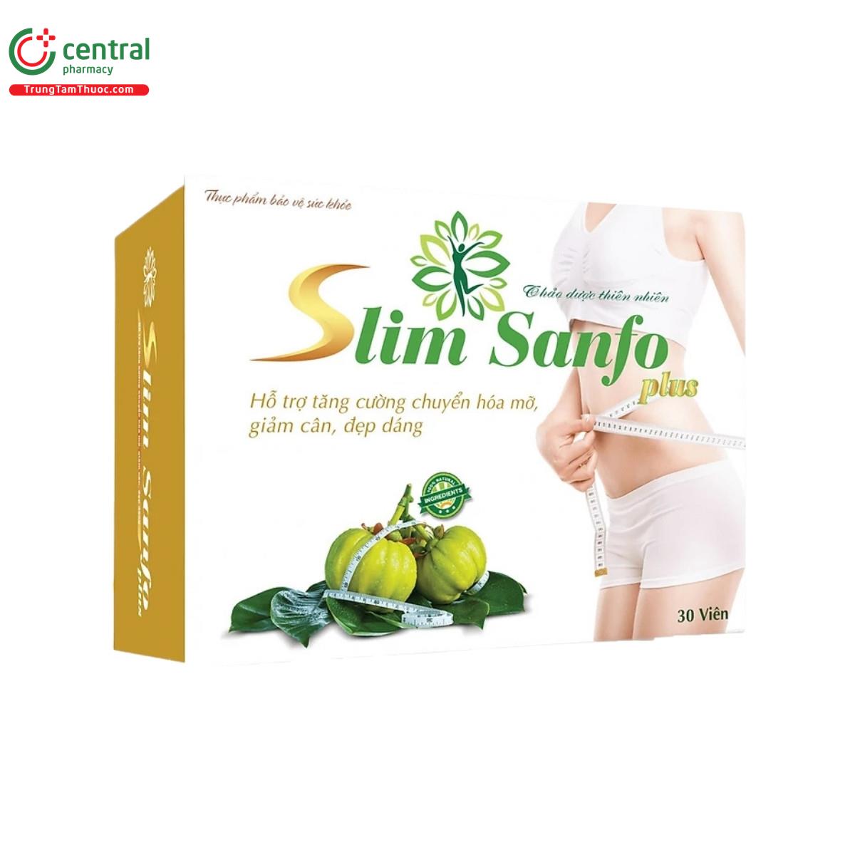 Slim Sanfo Plus hỗ trợ thúc đẩy chuyển hóa mỡ thừa, giảm thèm ăn