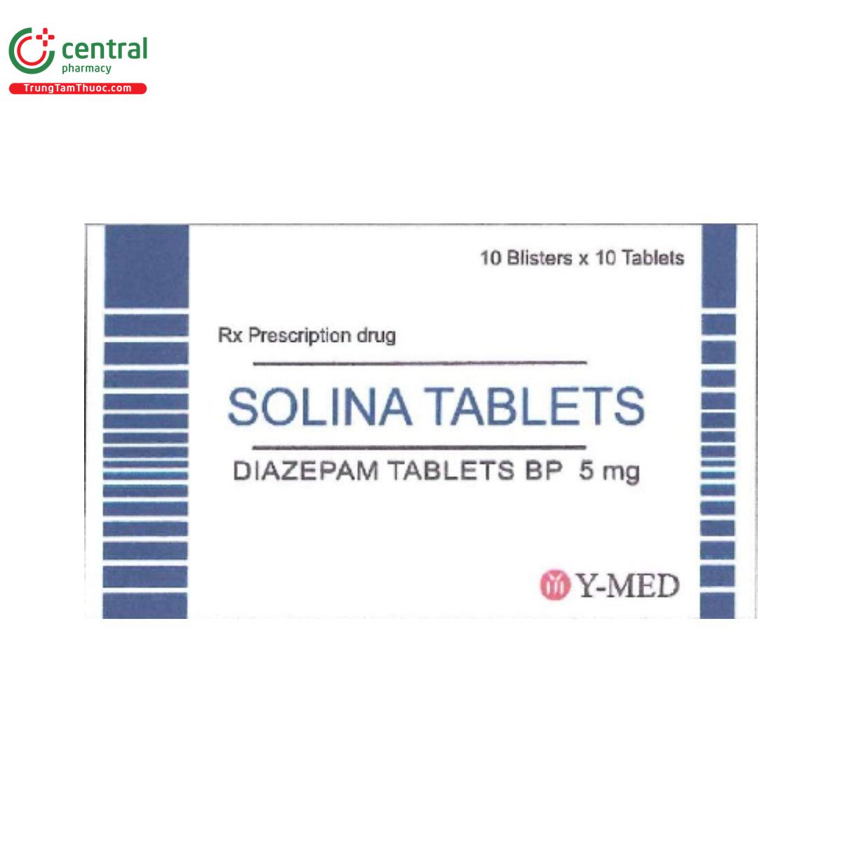 Thuốc Solina Tablets 5mg an thần, giãn cơ, chống co giật