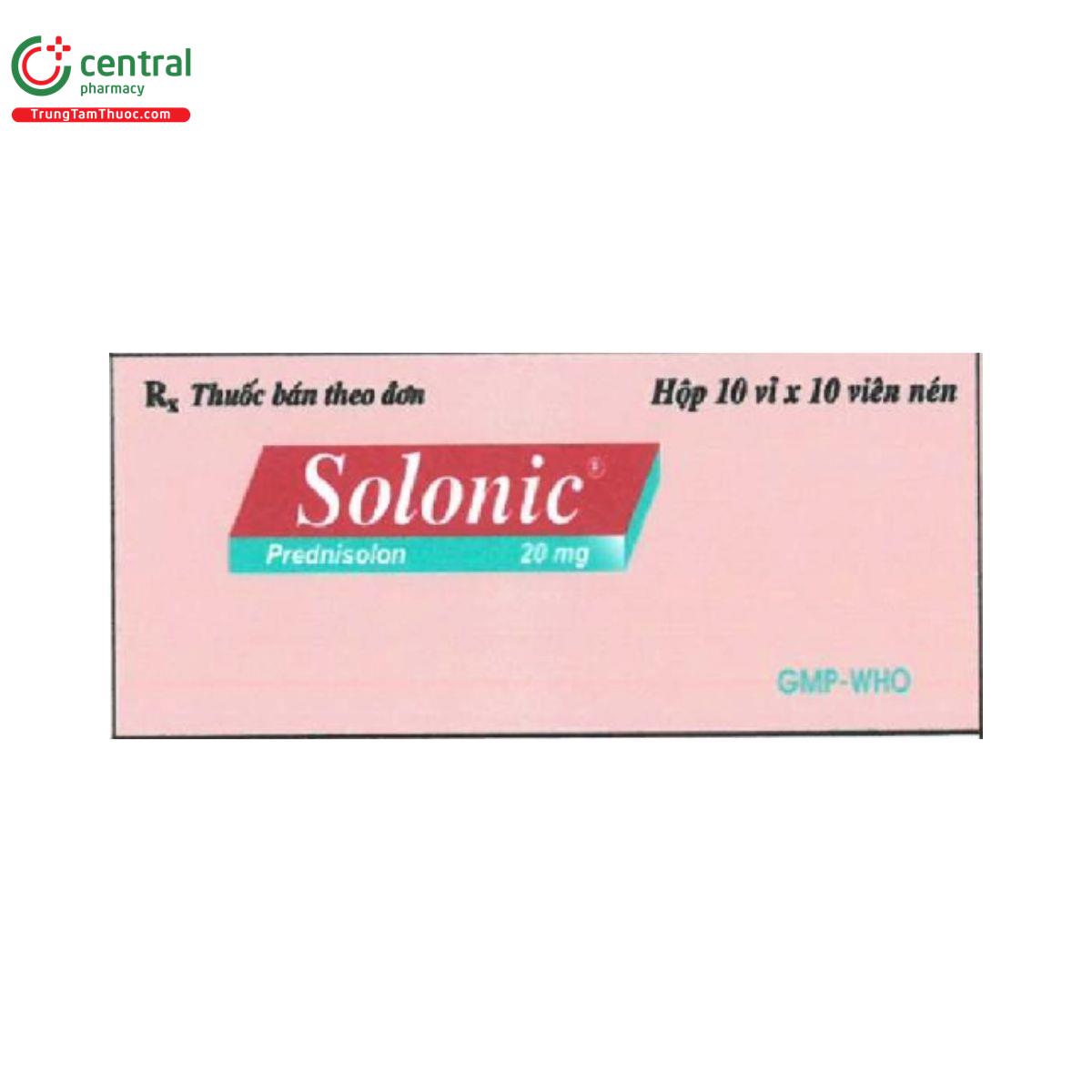 Thuốc Solonic là thuốc có tác dụng chống viêm, dị ứng, ức chế miễn dịch