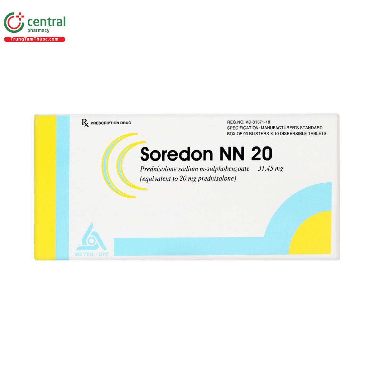 Thuốc Soredon NN 20 điều trị viêm khớp dạng thấp, bệnh dị ứng