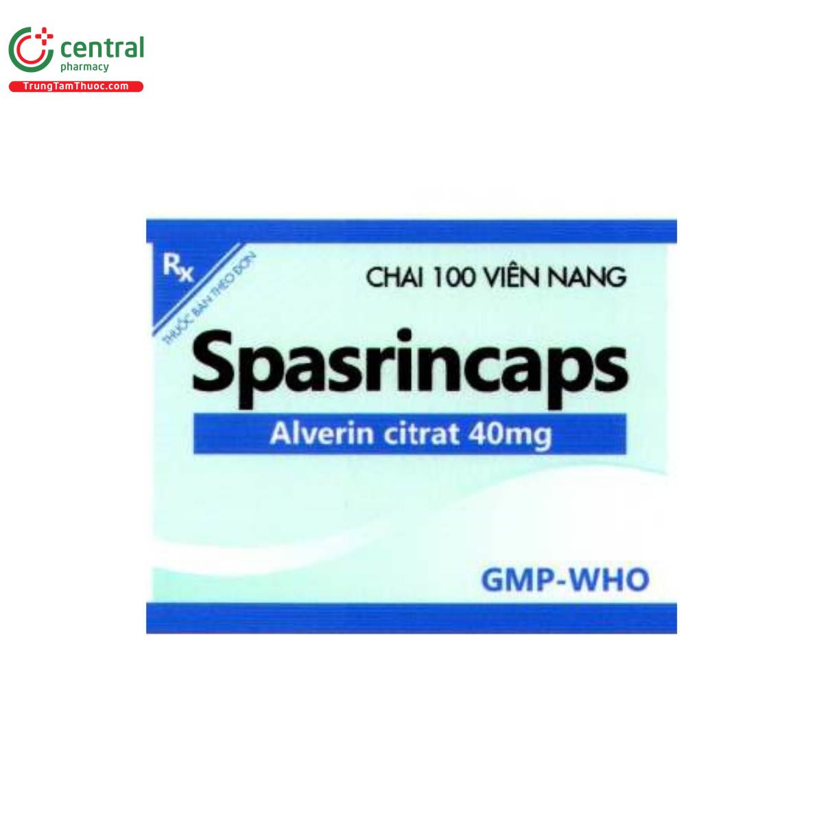 Thuốc Spasrincaps 40mg giảm đau co thắt cơ trơn tiêu hóa, niệu đạo