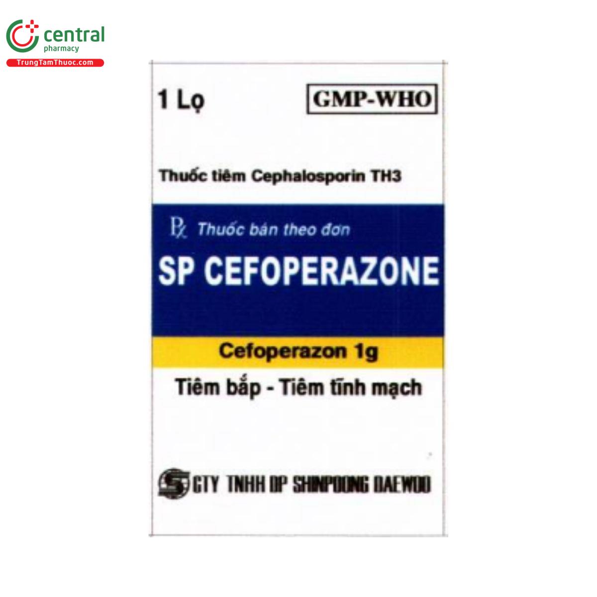 Thuốc SPCefoperazone 1g điều trị nhiễm khuẩn nặng do vi khuẩn nhạy cảm