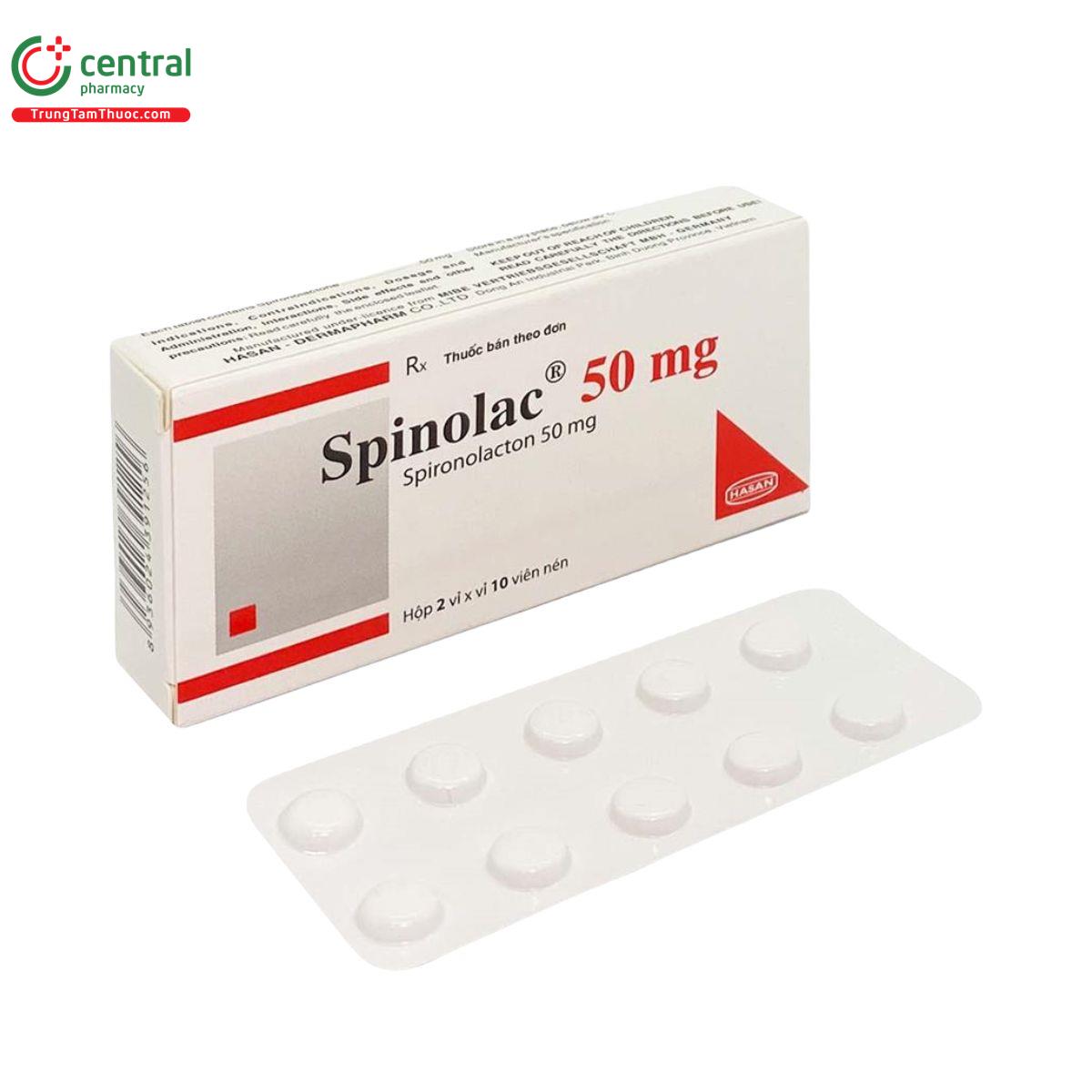 Thuốc Spinolac 50mg trị suy tim sung huyết, hội chứng thận hư