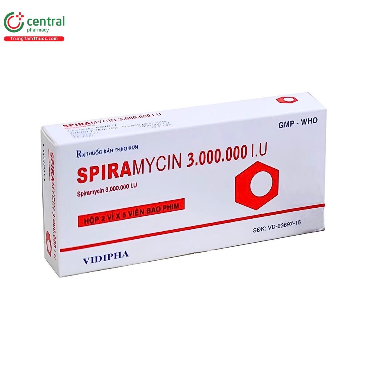 Thuốc Spiramycin 3.000.000 I.U Vidipha điều trị nhiễm khuẩn hô hấp, da