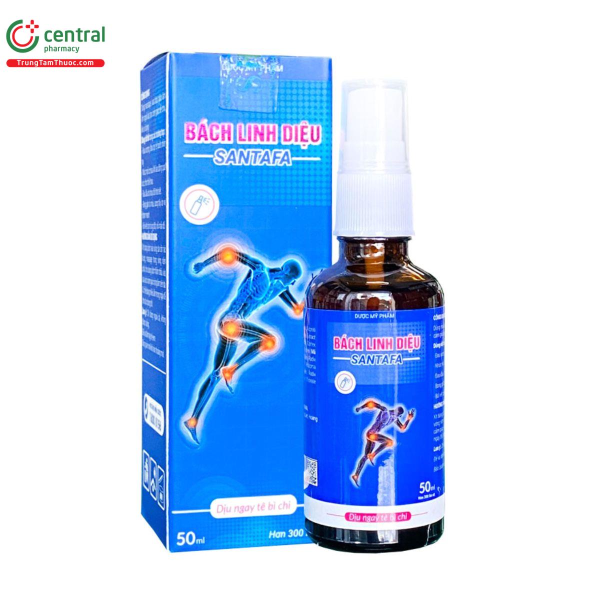 Thuốc Spray Bách Linh Diệu Santafa dùng để xoa bóp, dịu ngay tê bì chi