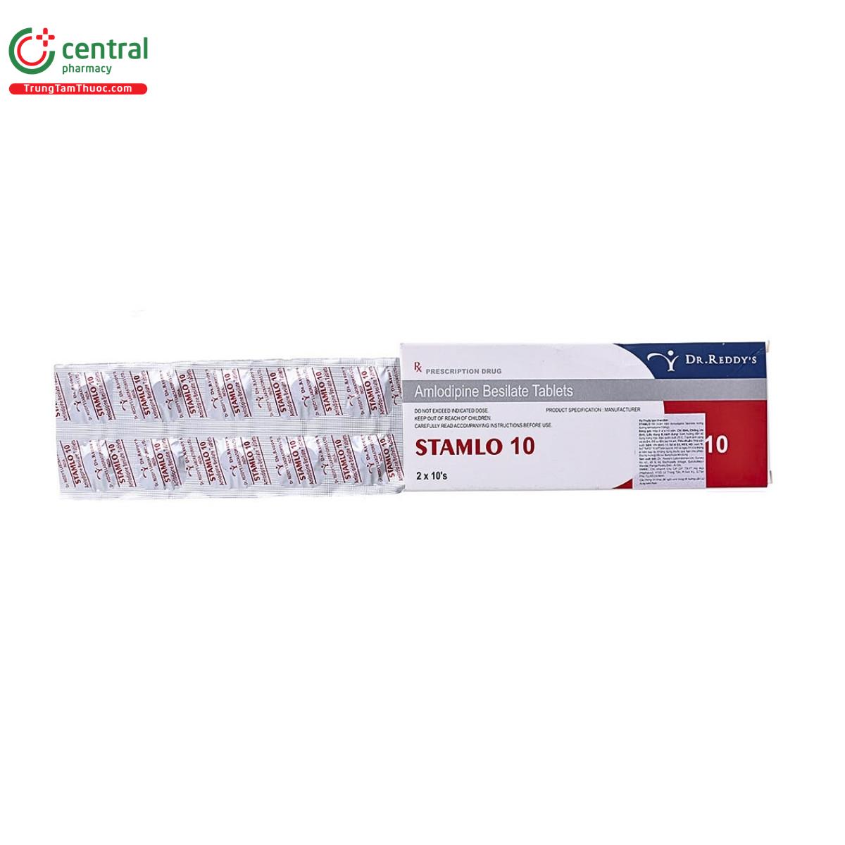 Thuốc Stamlo 10 (Amlodipine) điều trị tăng huyết áp, đau thắt ngực