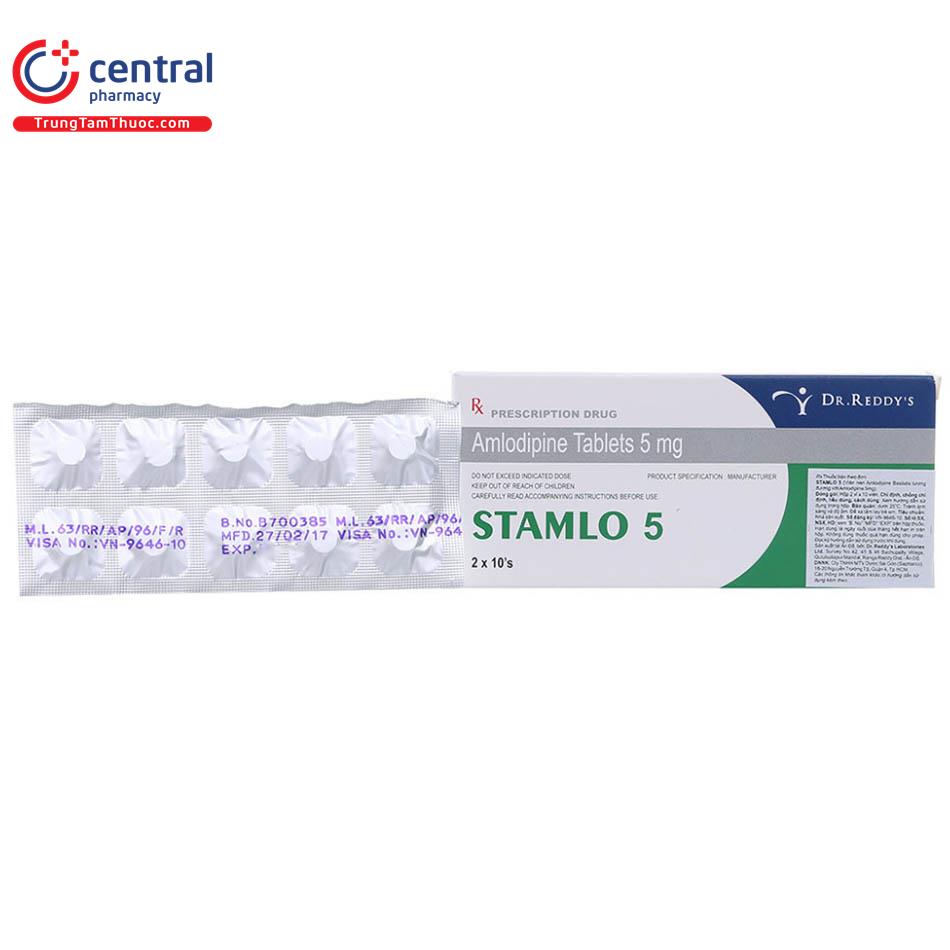 [CHÍNH HÃNG] Thuốc Stamlo 5 điều trị cao huyết áp, trị đau thắt ngực