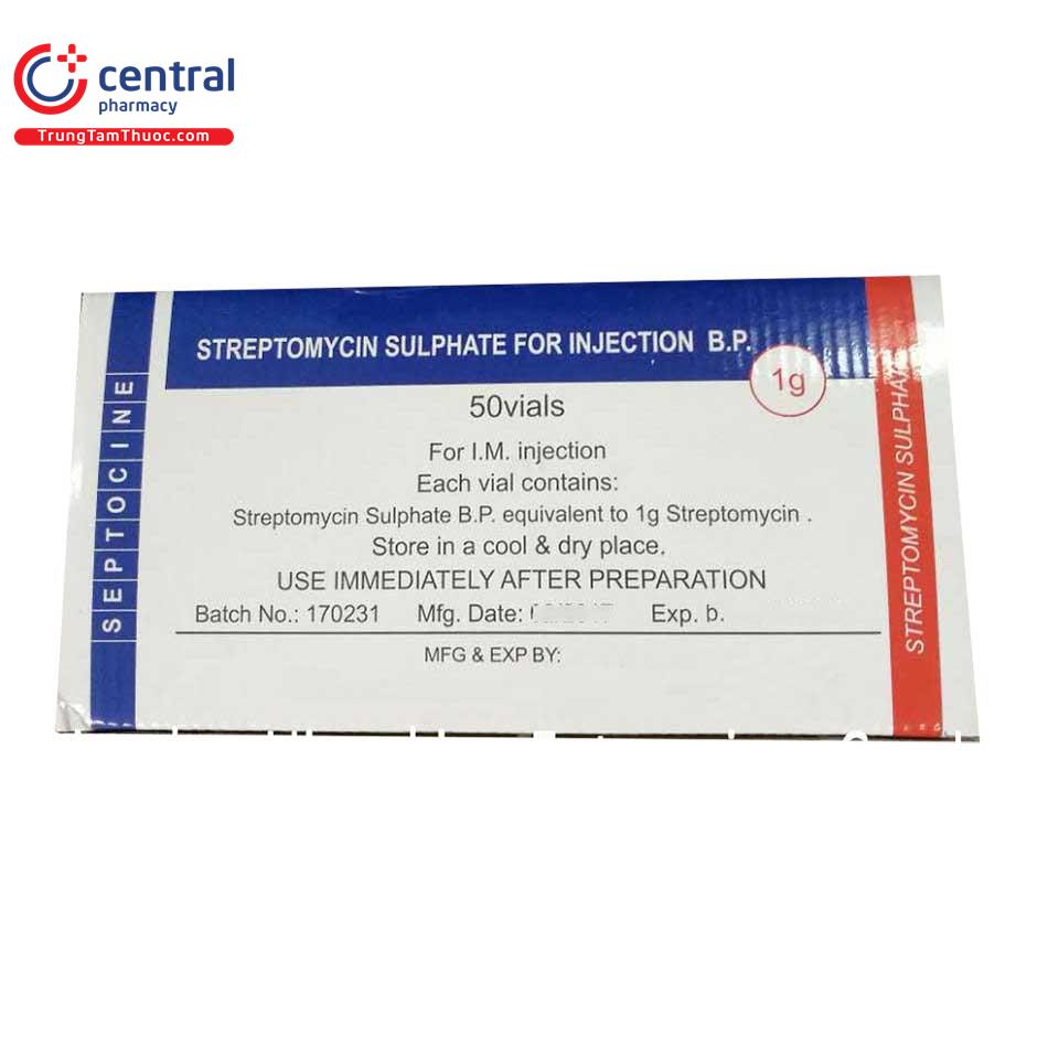 Thuốc Streptomycin Sulphate for injection BP 1g điều trị bệnh lao