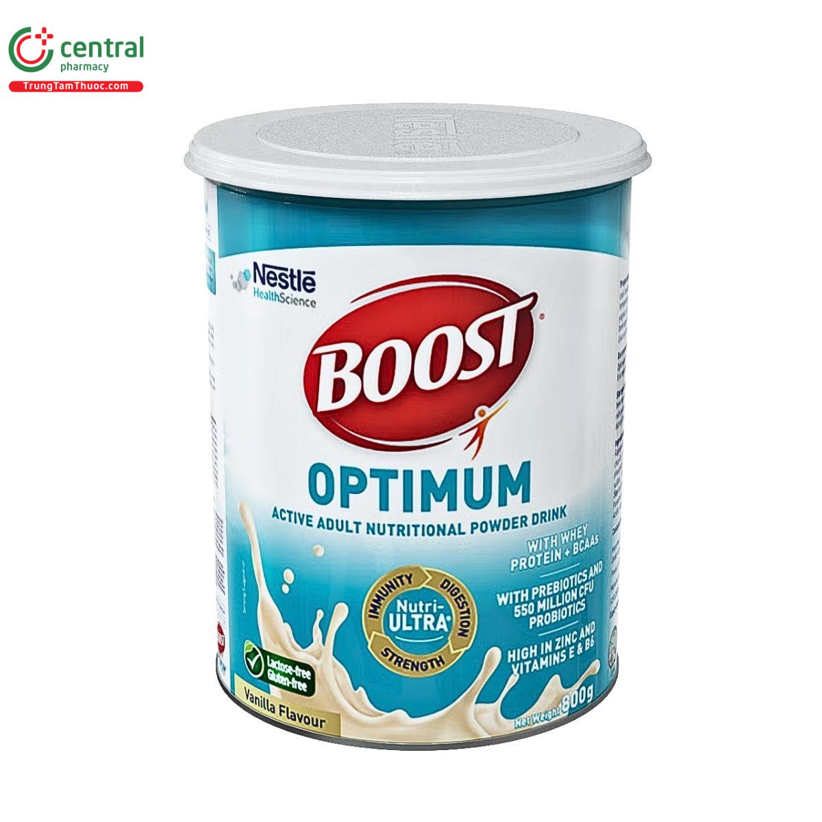 Sữa Boost Optimum 800g hỗ trợ cơ bắp, tiêu hóa tốt và tăng đề kháng