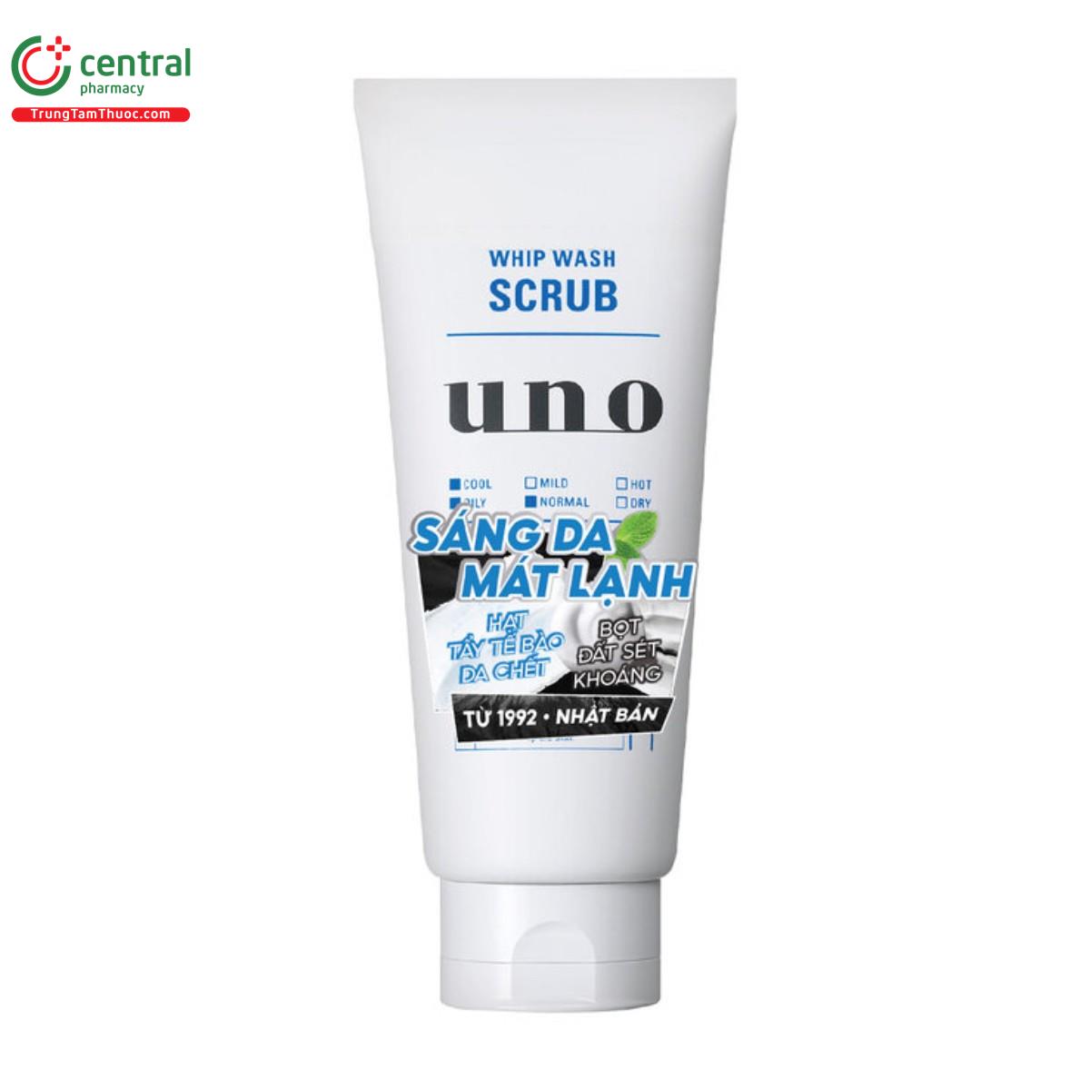 Sữa rửa mặt UNO Whip Wash Scrub - Dạng hạt dễ dàng làm sạch sáng da