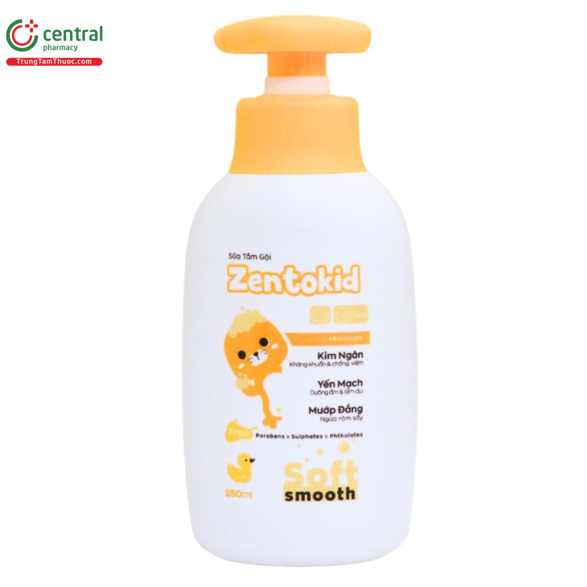 Sữa tắm gội Zentokid 250ml giúp nhanh hết rôm sảy, làm sạch dịu nhẹ cho bé