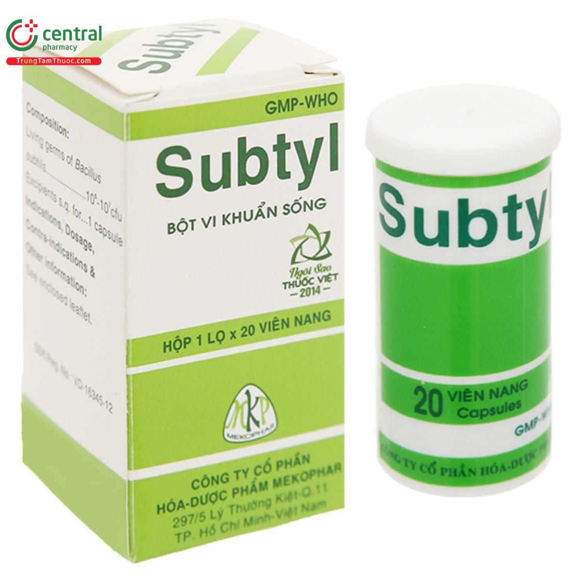 Thuốc Subtyl (viên) Chỉ định trị tiêu chảy, viêm ruột cấp và mạn tính