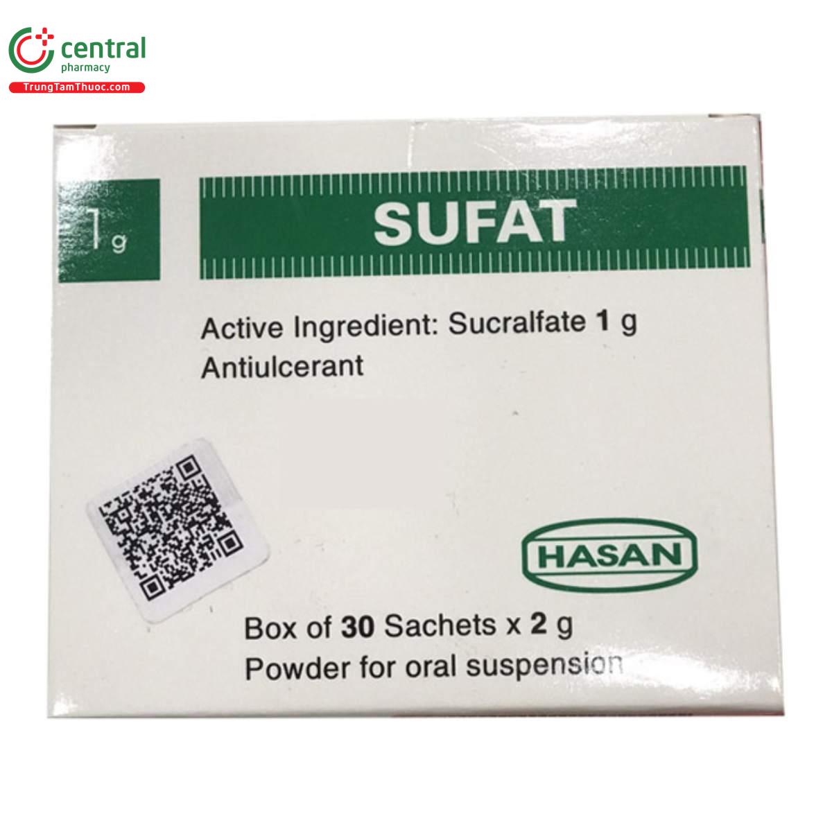 Thuốc Sufat 1g Hasan điều trị và ngăn ngừa viêm loét dạ dày tá tràng