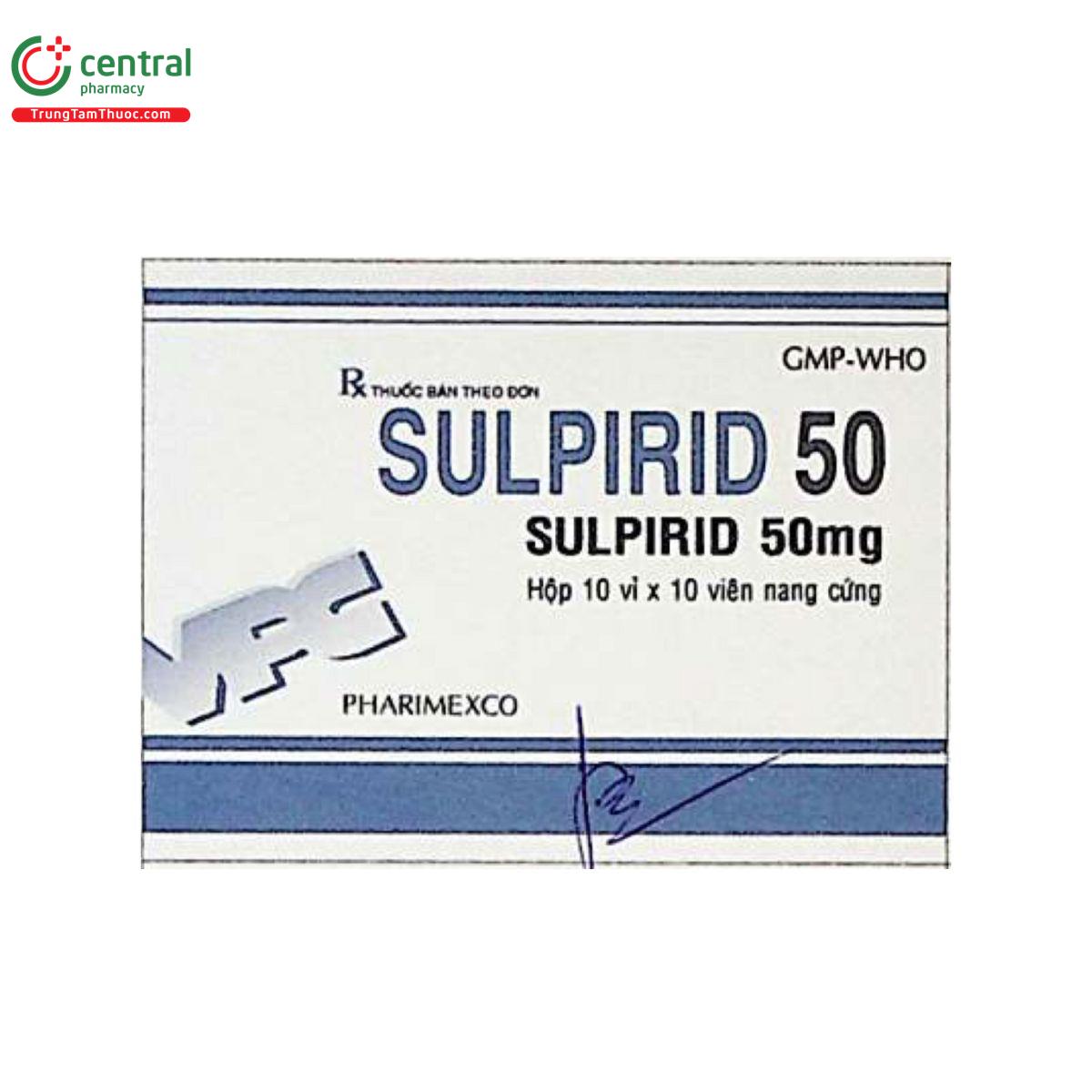 Thuốc Sulpirid 50mg Pharimexco trị tâm thần phân liệt cấp và mạn tính