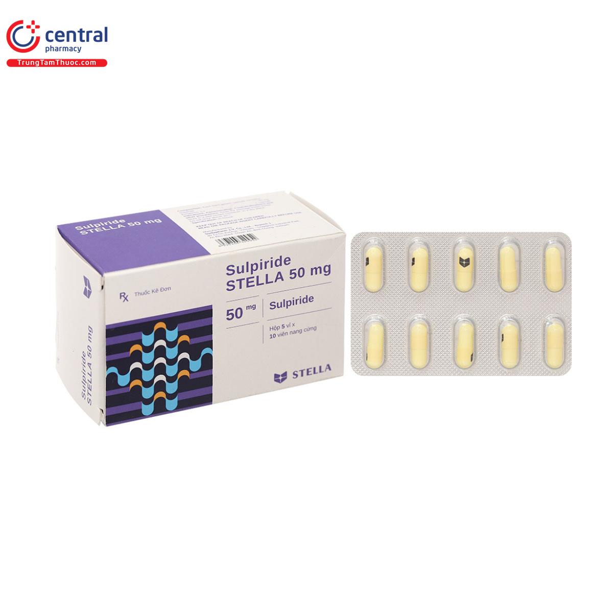 Thuốc Sulpiride STELLA 50mg (Hộp 5 vỉ x 10 viên) - Thuốc điều trị tâm ...