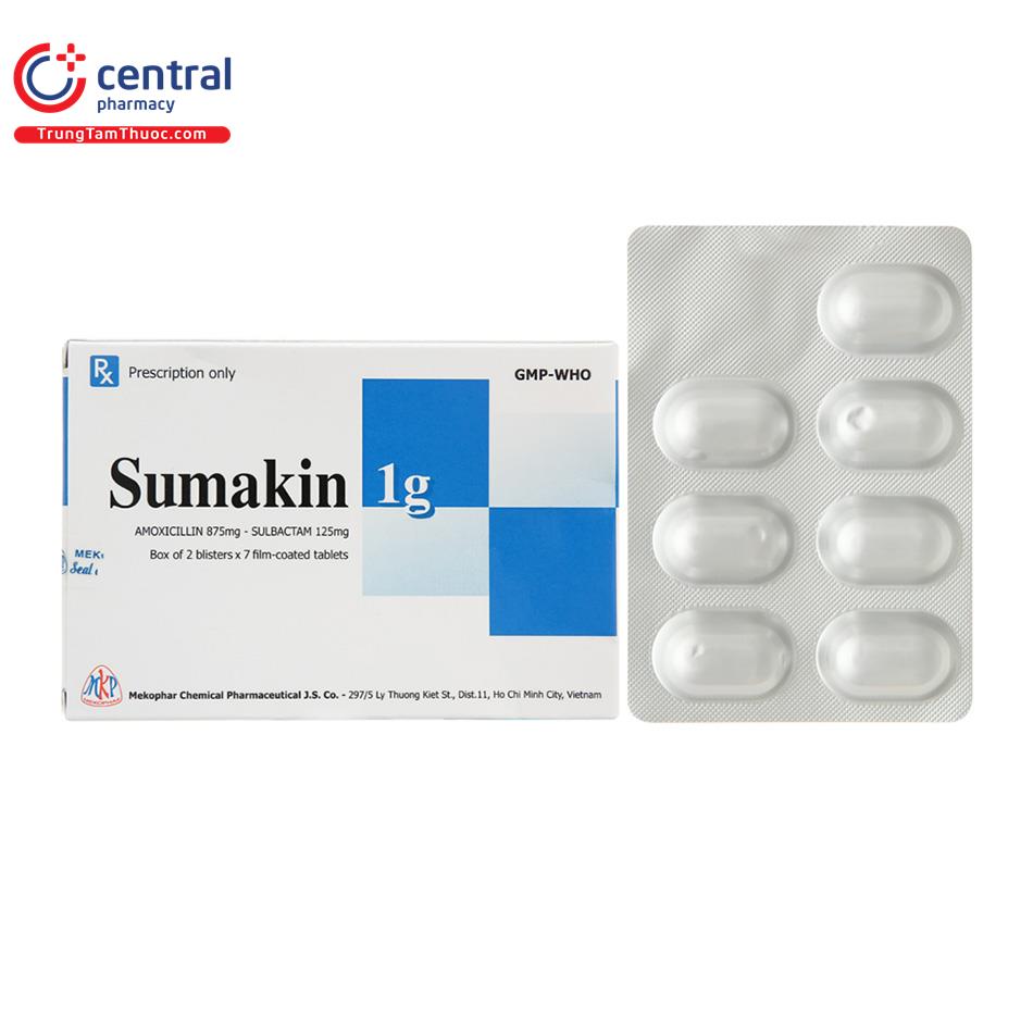 [CHÍNH HÃNG] Thuốc Sumakin 1g điều trị nhiễm khuẩn hiệu quả
