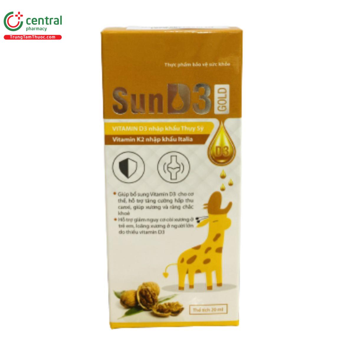 Sun D3 Gold xịt tăng cường hấp thu canxi, hỗ trợ xương chắc khỏe