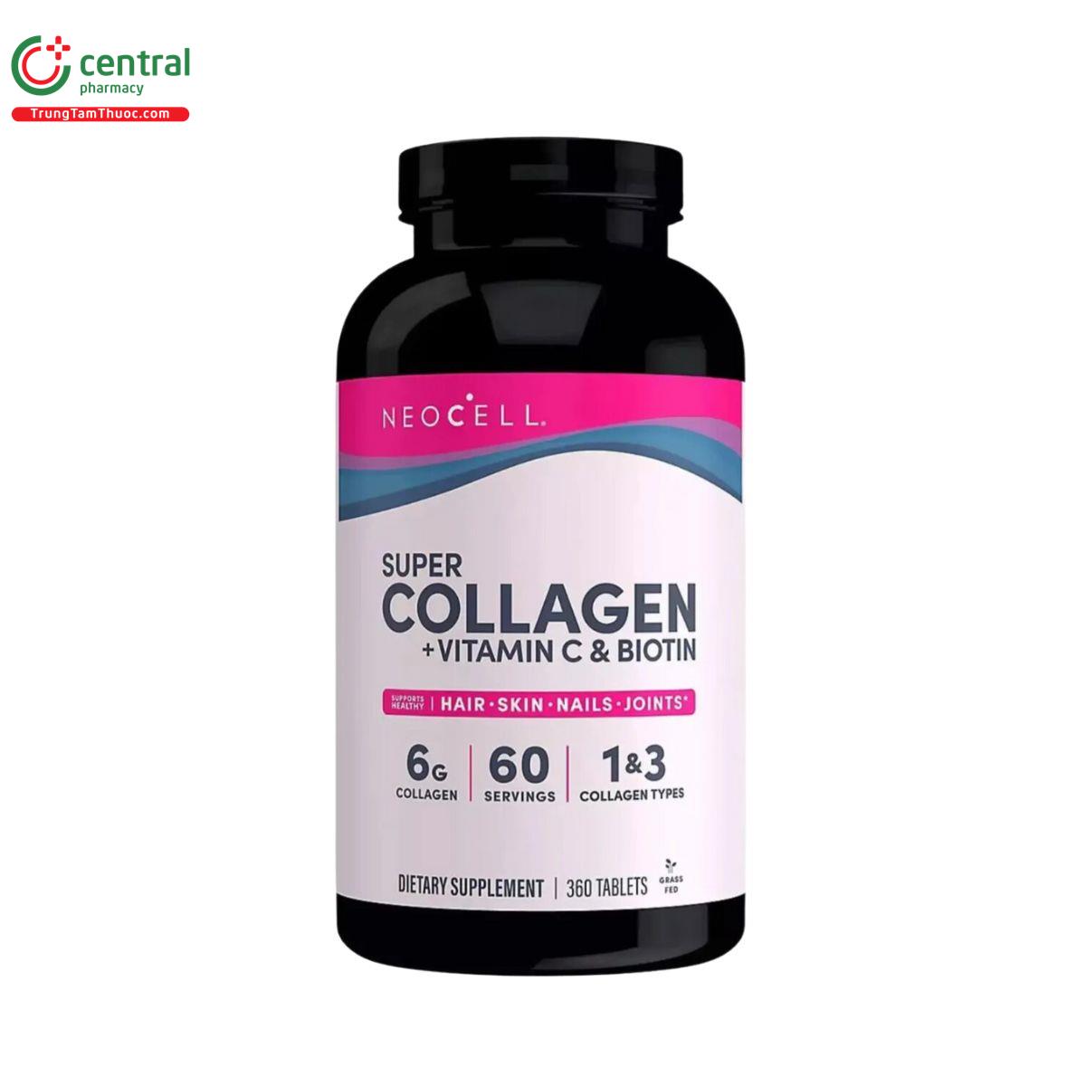 Viên uống Super Collagen + Vitamin C & Biotin Neocell hỗ trợ làm đẹp da