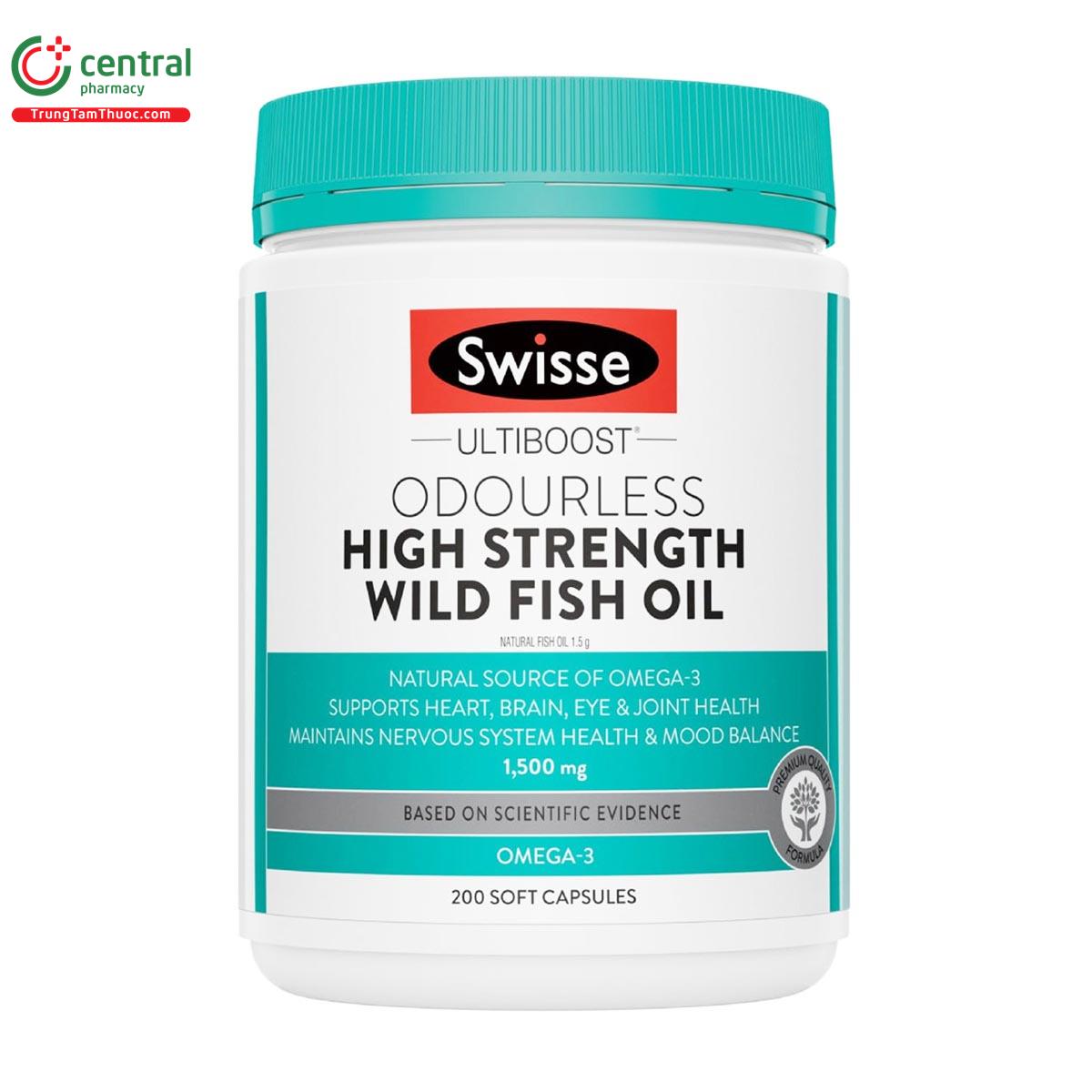 Swisse Ultiboost Odourless High Strength Wild Fish Oil 200 viên - Giúp mắt khỏe
