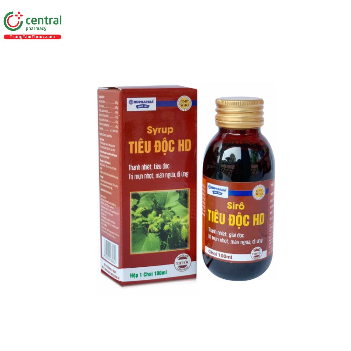 Thuốc Syrup Tiêu Độc HD 100ml - Thanh nhiệt, trị mụn nhọt, mẩn ngứa