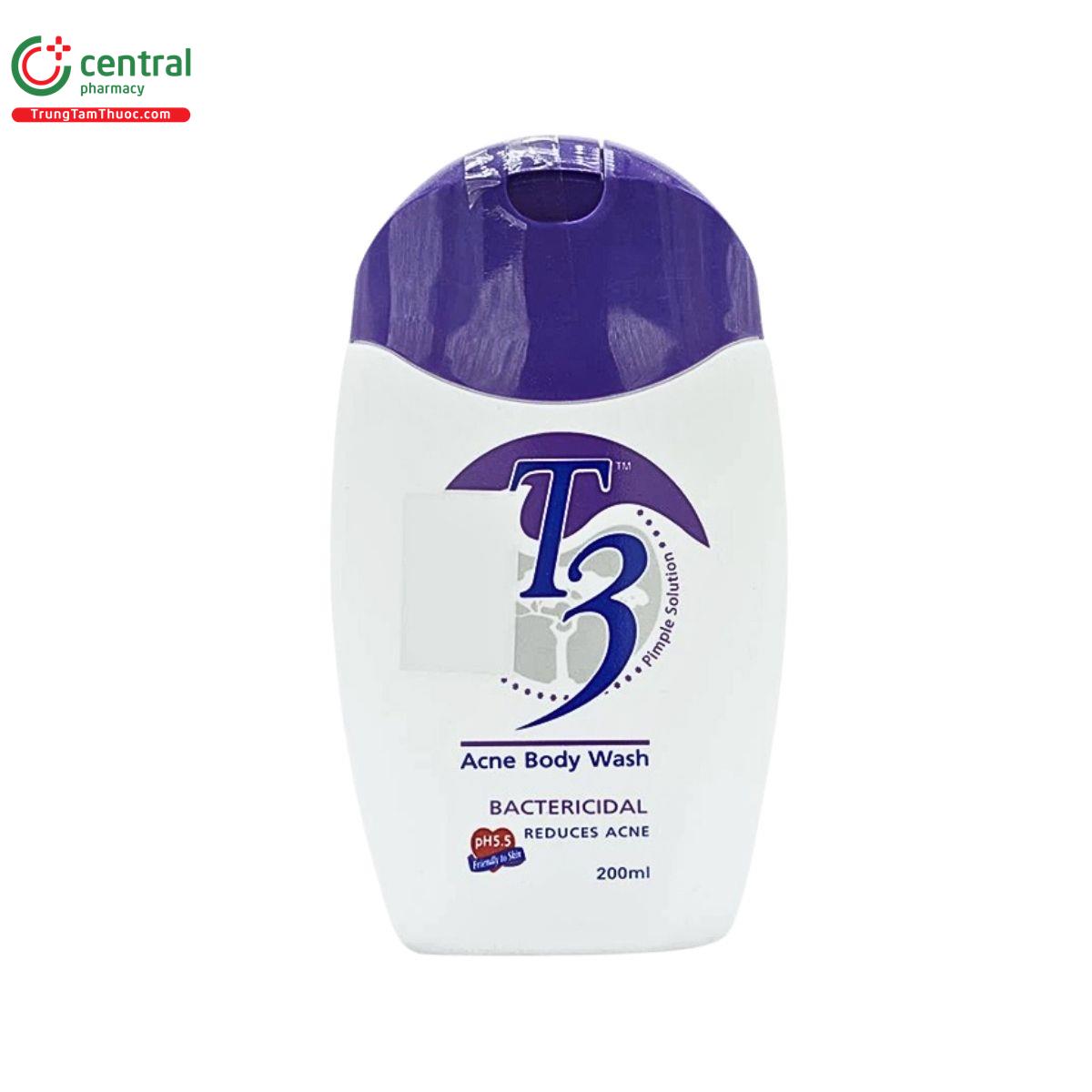 Sữa tắm T3 Acne Body Wash 200ml - Ngừa mụn, kháng viêm, dưỡng da