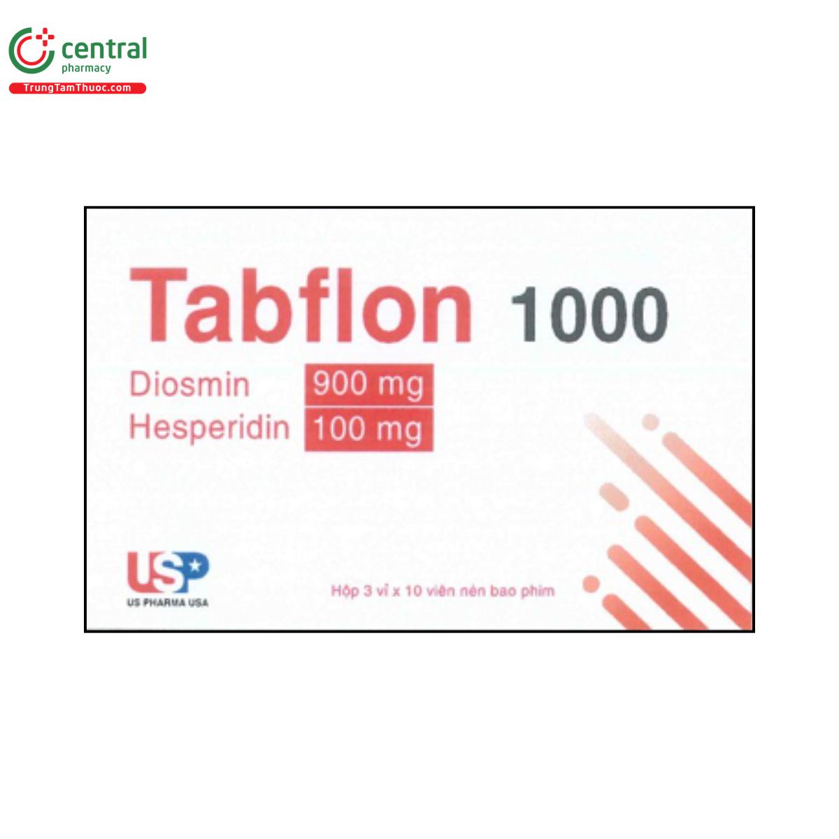 Thuốc Tabflon 1000mg dùng điều trị giảm triệu chứng trĩ cấp