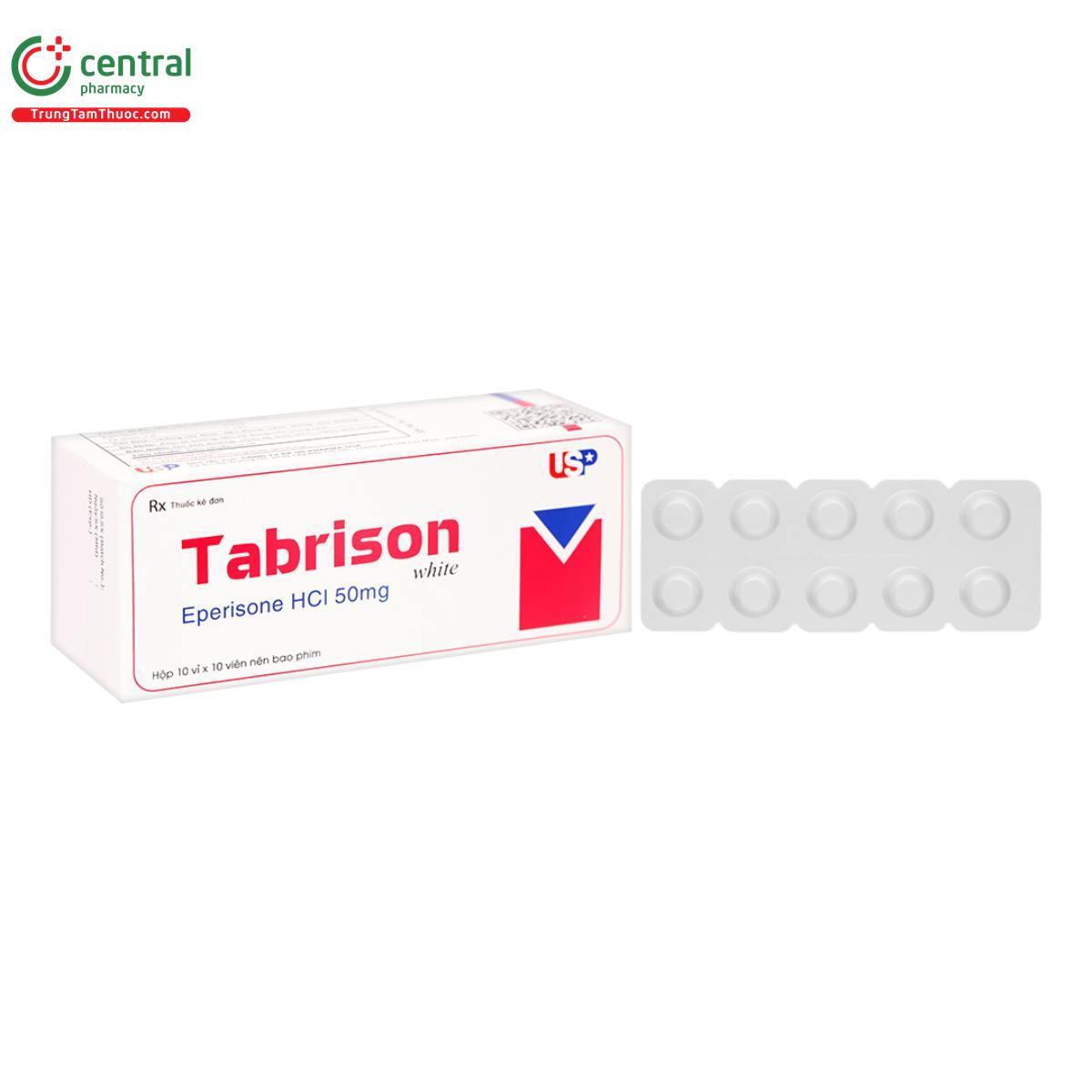 Thuốc Tabrison White 50mg điều trị bệnh rối loạn trương lực cơ