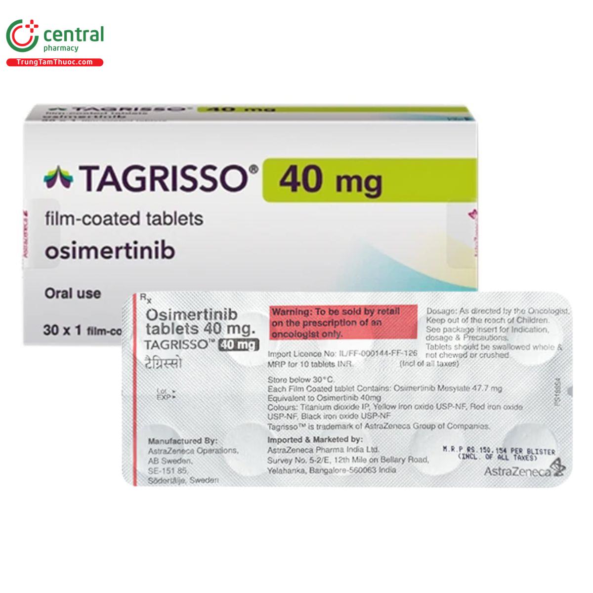 Thuốc Tagrisso 40mg điều trị ung thư phổi không tế bào nhỏ giai đoạn ...