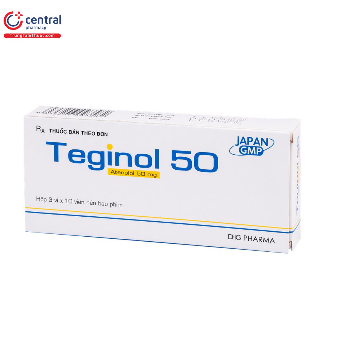 Thuốc Teginol 50 - Thuốc điều trị tăng huyết áp, đau thắt ngực