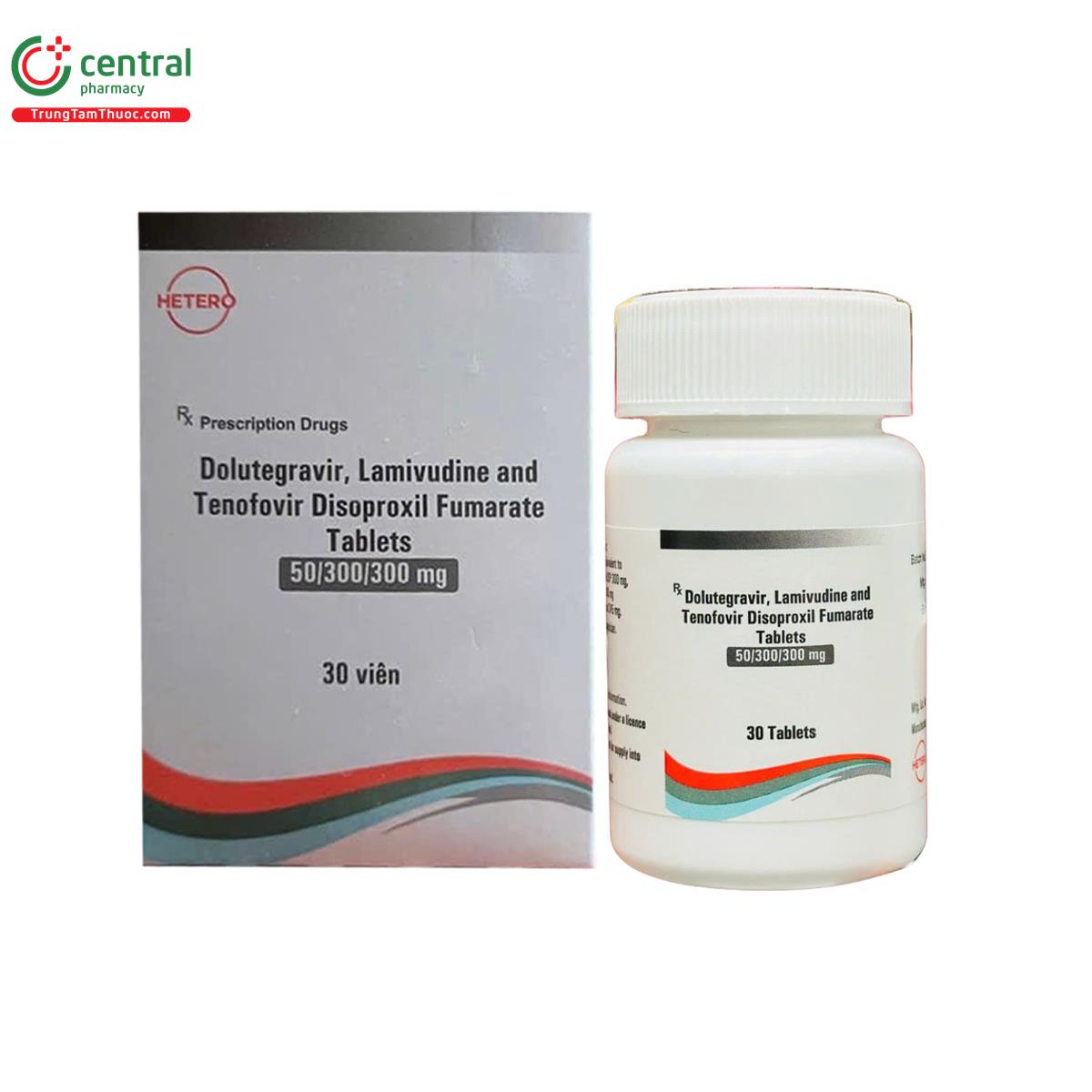 Thuốc TELDY 50/300/300mg Hetero - Điều trị bệnh HIV