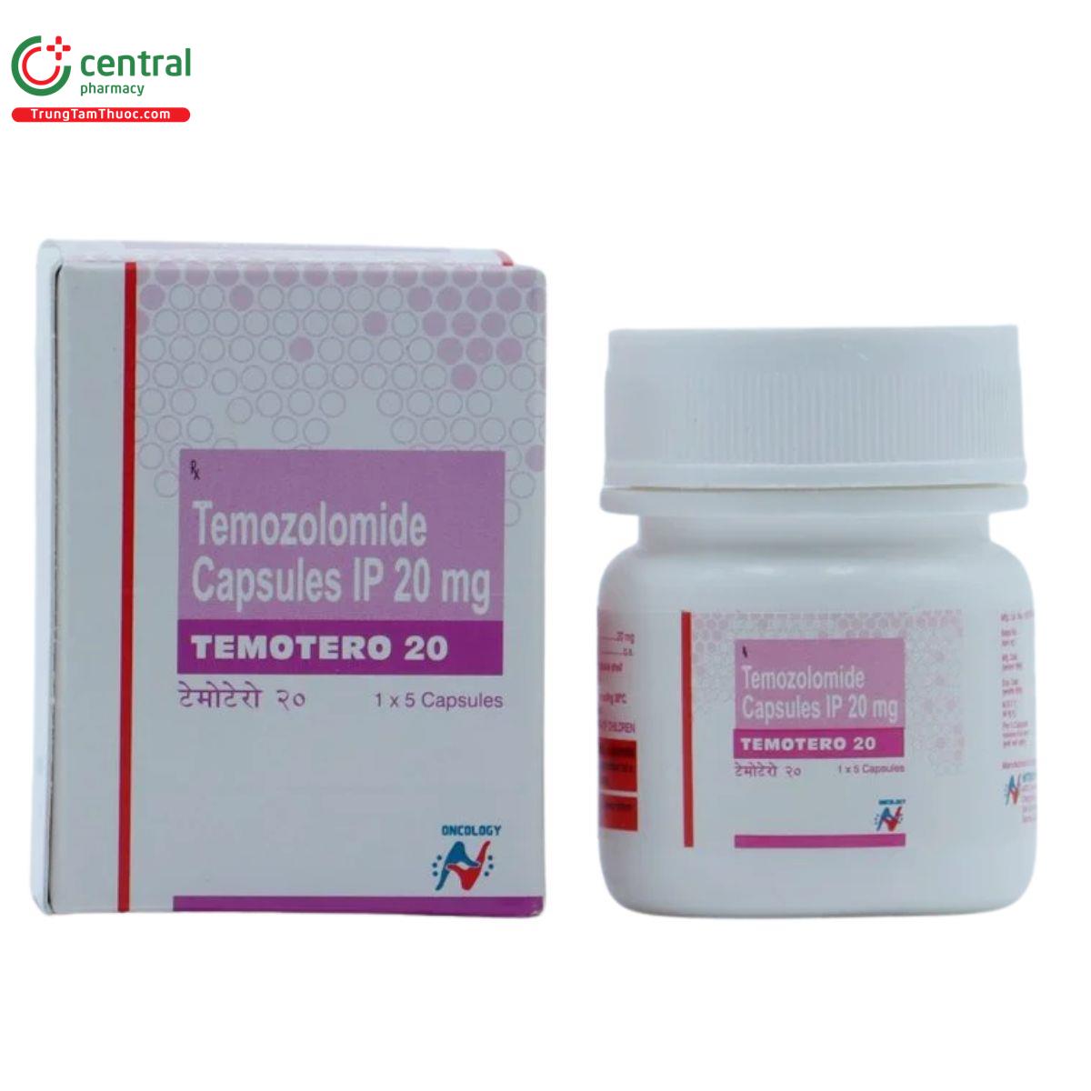 Thuốc Temotero 20mg (hộp 5 viên) - Điều trị u nguyên bào thần kinh đệm