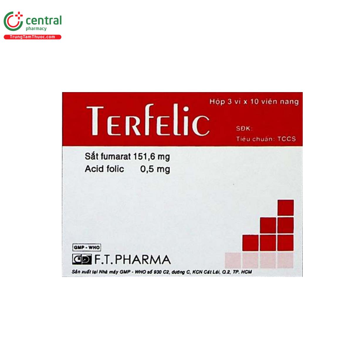 Thuốc Terfelic - Điều trị thiếu máu do thiếu sắt và acid folic