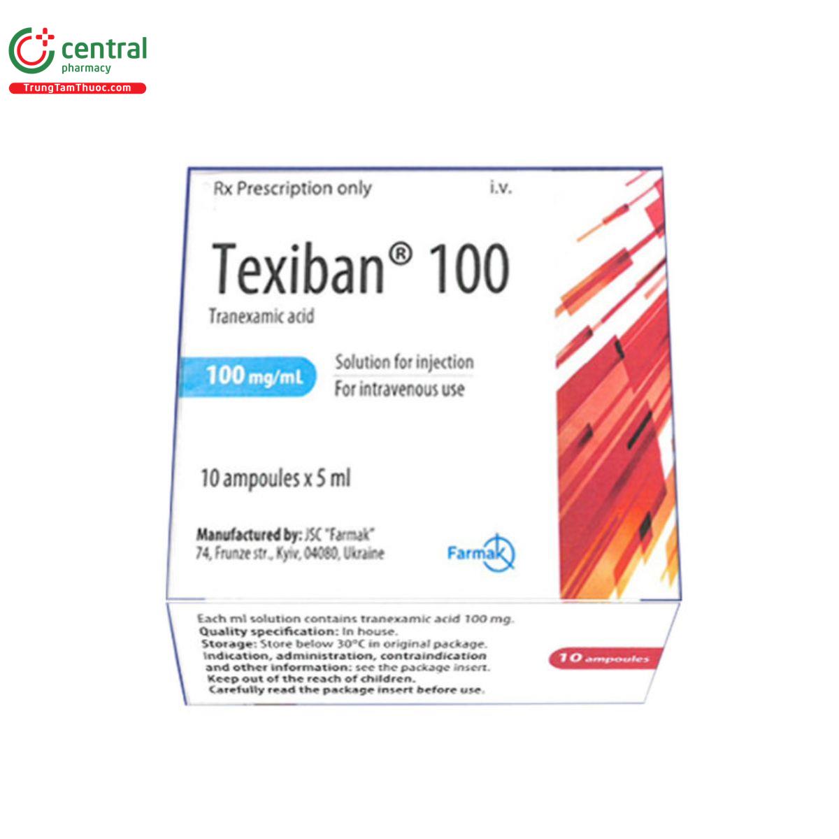 Thuốc Texiban 100mg/ml điều trị và phòng ngừa chảy máu quá mức