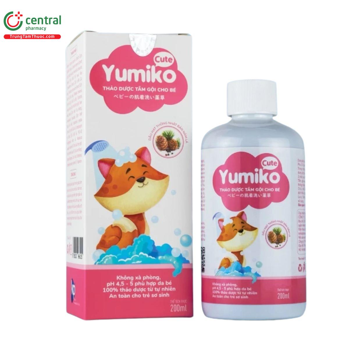 Thảo dược tắm gội cho bé Yumiko Cute cải thiện rôm sảy, cứt trâu ở bé