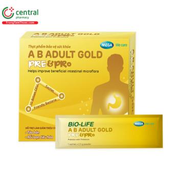Thuốc A B Adult Gold Pre & Pro - Giảm triệu chứng rối loạn tiêu hóa