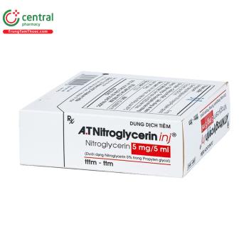 Thuốc A.T Nitroglycerin inj 5mg/5ml điều trị tăng huyết áp, cơn đau ...