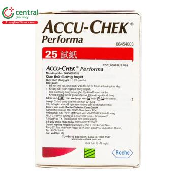 Que thử đường huyết Accu-Chek Performa (25 que) của thương hiệu Roche