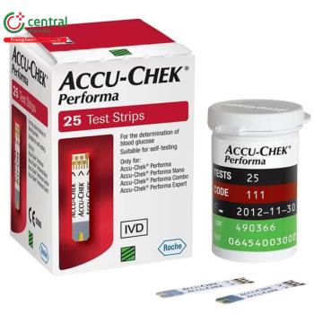 Que thử đường huyết Accu-Chek Performa (25 que) của thương hiệu Roche
