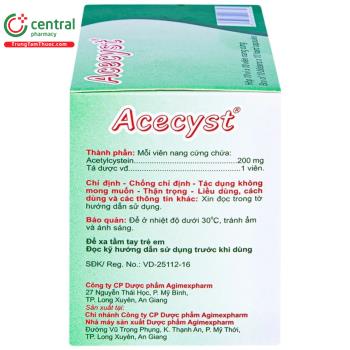 Thuốc Acecyst 200mg (viên) - chỉ định long đờm, thông đường hô hấp
