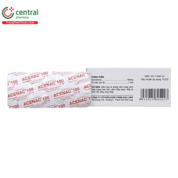 Thuốc Acenac 100 điều trị giảm đau và kháng viêm trong viêm xương khớp