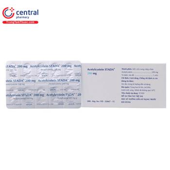 Thuốc Acetylcystein STADA 200mg đánh tan đờm đặc, giảm ho nhanh chóng