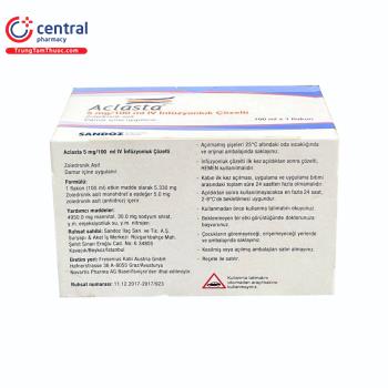 Thuốc Aclasta 5mg/100ml Novartis - điều trị loãng xương ở phụ nữ sau ...