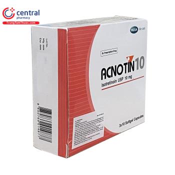 Thuốc trị mụn trứng cá Acnotin 10: tác dụng, liều dùng, lưu ý