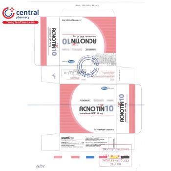 Thuốc trị mụn trứng cá Acnotin 10: tác dụng, liều dùng, lưu ý