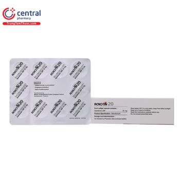 Thuốc trị mụn trứng cá Acnotin 20mg: liều dùng, cách dùng