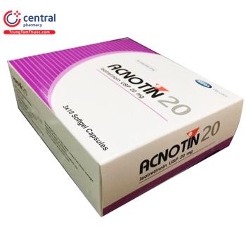 Thuốc trị mụn trứng cá Acnotin 20mg: liều dùng, cách dùng